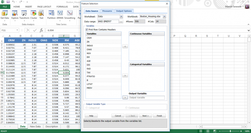 Getting started with Machine Learning | XLMiner MS Excel