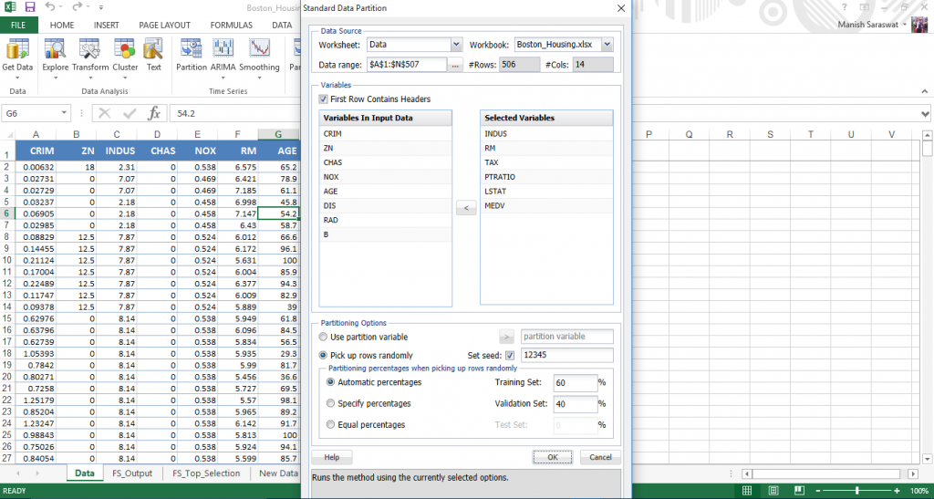 Getting started with Machine Learning | XLMiner MS Excel