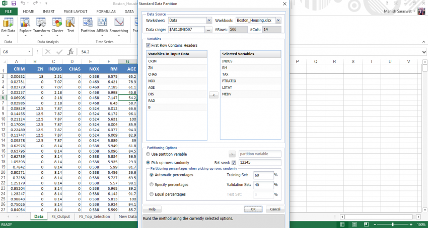 Getting started with Machine Learning | XLMiner MS Excel