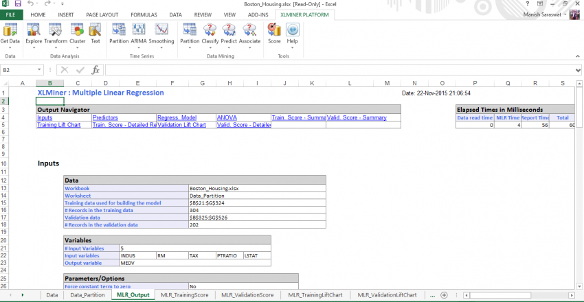 Getting started with Machine Learning | XLMiner MS Excel