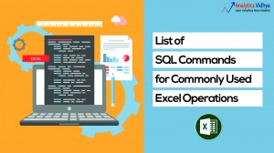 List of SQL commands for Commonly Used Excel Operations